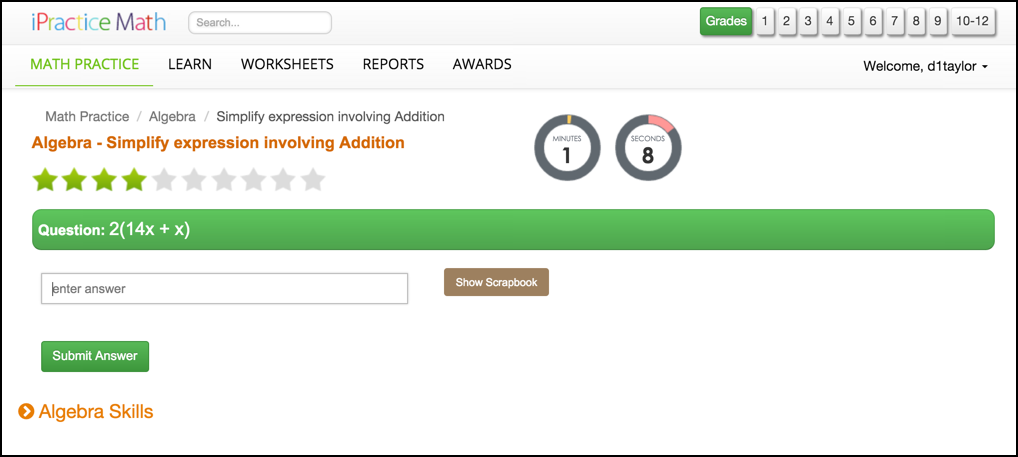Online Math Tutorials and Worksheets at iPracticeMath from GoFatherhood®